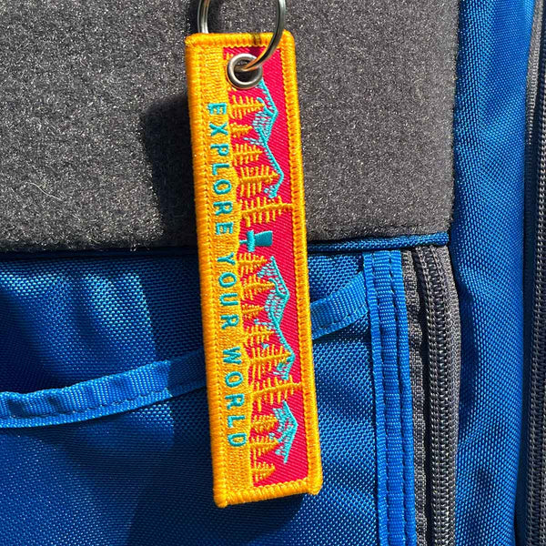 Explore Your World Disc Golf Fabric Keychain® – Disc Golf Pins