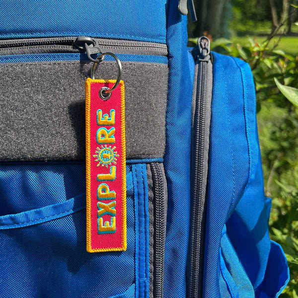 Explore Your World Disc Golf Fabric Keychain® – Disc Golf Pins