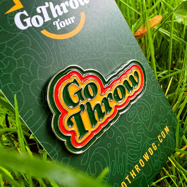 Go Throw Stacked Logo 2025 Disc Golf Pin – Disc Golf Pins