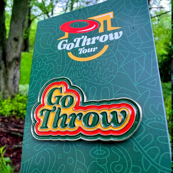 Go Throw Stacked Logo 2025 Disc Golf Pin – Disc Golf Pins
