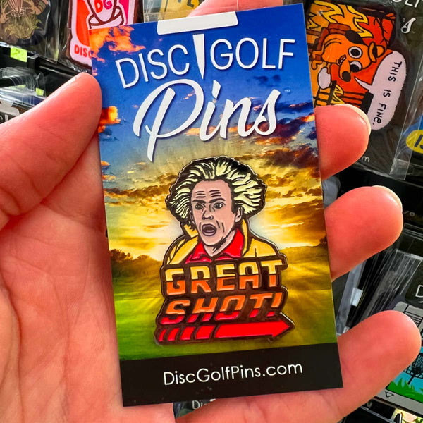 Great Shot! Disc Golf Pin – Disc Golf Pins