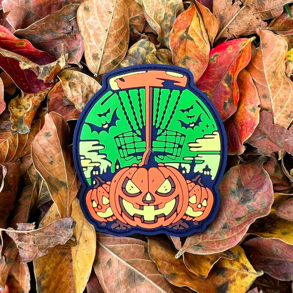 Halloween 2025 Pumpkin Basket Disc Golf PVC Patch – Disc Golf Pins