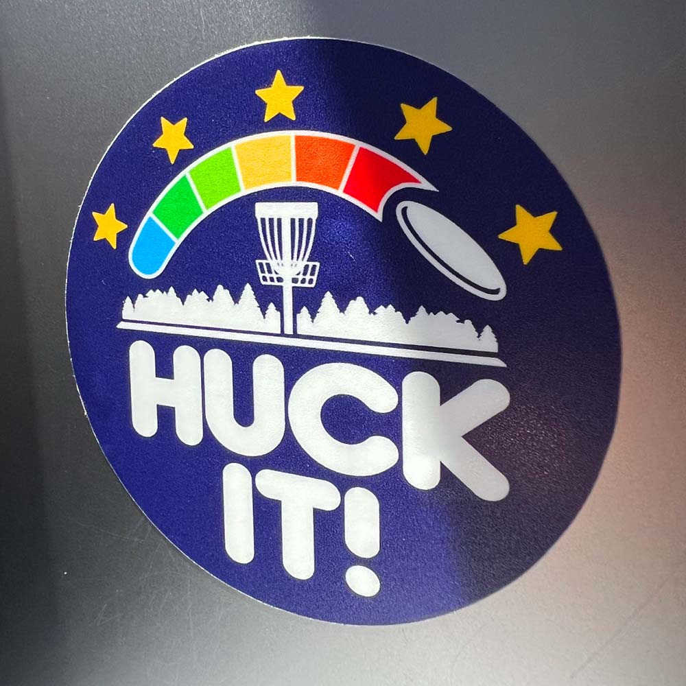 Huck It Disc Golf Sticker – Disc Golf Pins