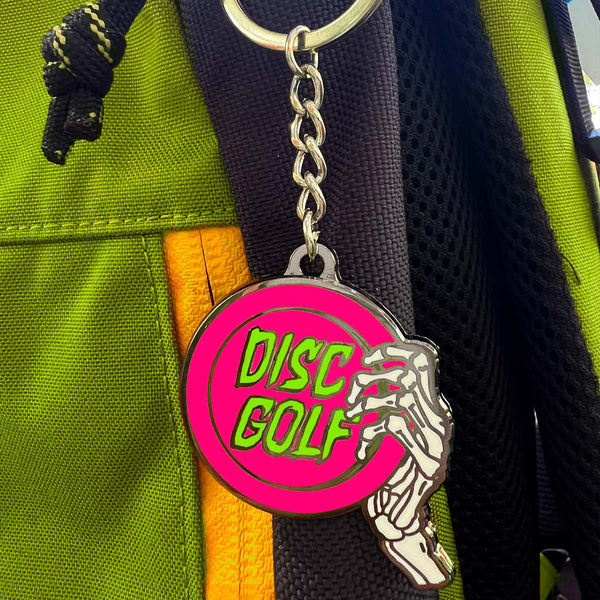 Skeleton Throws Keychain (PINK) – Disc Golf Pins